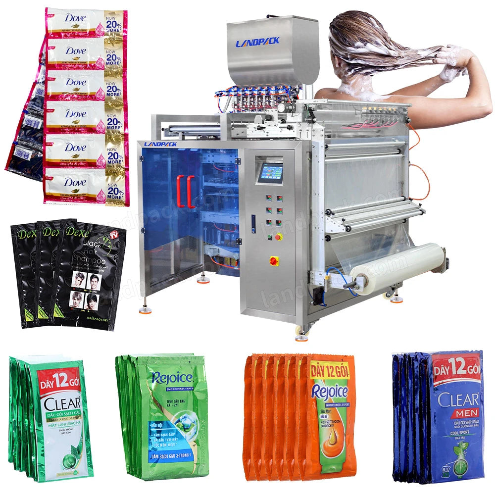 Multi Lanes Shampoo Sachet Packing Machine Automatic Liquid Sachet Fil – Landpack Packing ...
