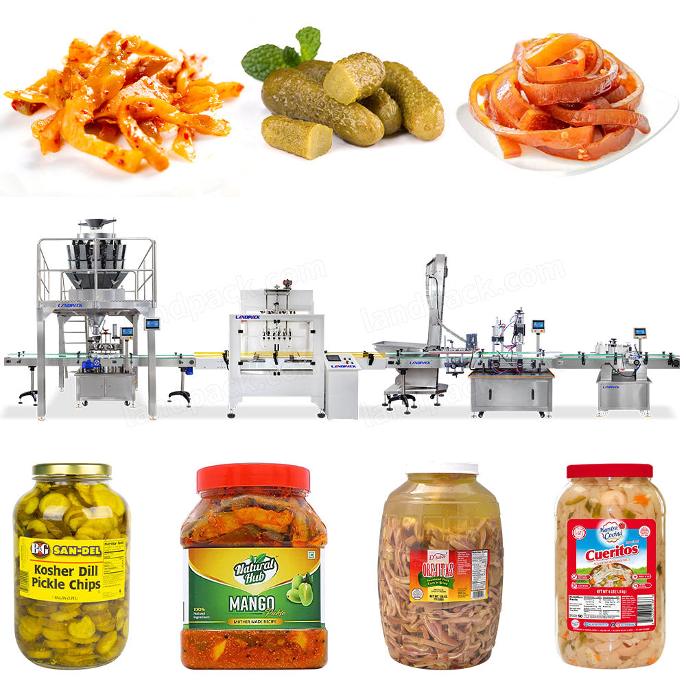 High Accuracy Pickled Achar Filling Capping and Labeling Line ...