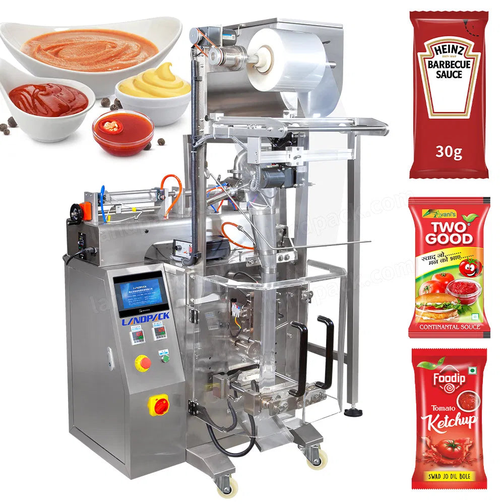 Automatic Ketchup Shampoo Vertical Packing Machine Juice Sauce Oil Cre ...